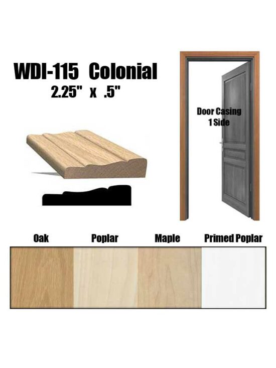 Door Casing, Colonial Style (WDI-115, 2.25″ x .5″) Order by Door Size ...