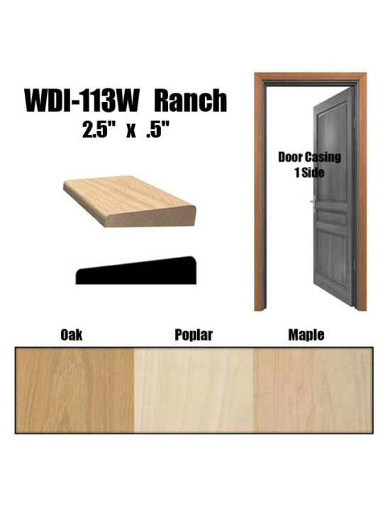 Door Casing, Ranch Style (WDI-113W, 2.5″ x .5″) Order by Door Size ...